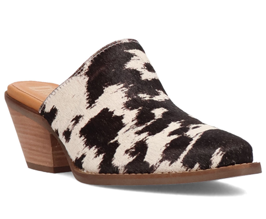 Dingo Women's Calico Calf Hair Animal Print Heeled Slip-On – Houser Shoes
