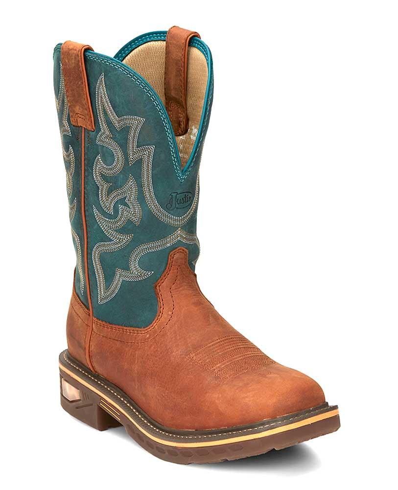 Justin Men's Resistor 11 Inch WP Work Boot Russett – Houser Shoes